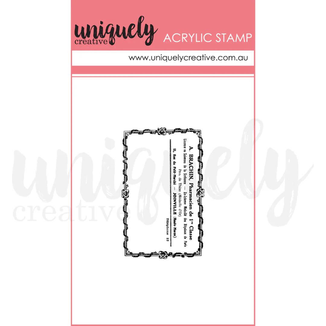 VINTAGE PHARMACY MINI STAMP - ACRYLIC STAMP — The Mad Scrapper