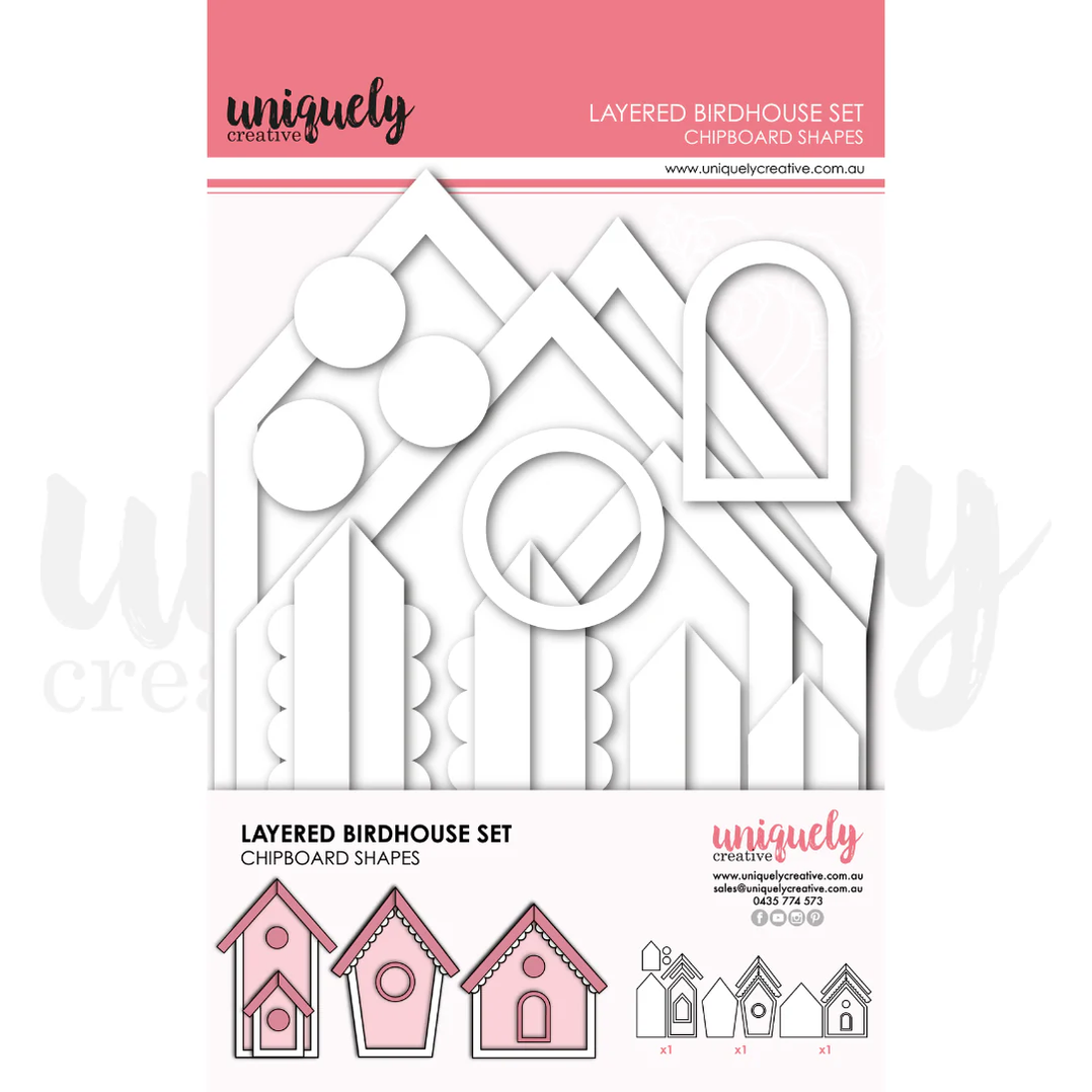 LAYERED BIRDHOUSE SET - CHIPBOARD SHAPES — The Mad Scrapper